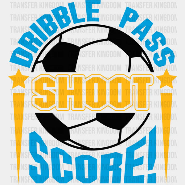 Dribble Pass Shoot Score B&W - Soccer DTF Heat Transfer – Transfer Kingdom