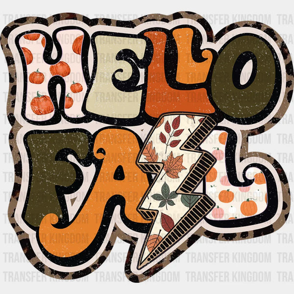 Hello Fall Lightning - Fall DTF heat transfer