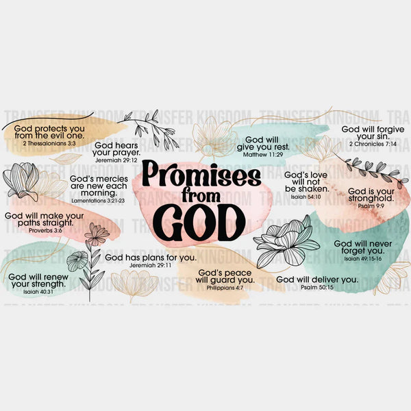 Promises From God - Religion Cup Wrap UV Sticker Permanent UV DTF Decal