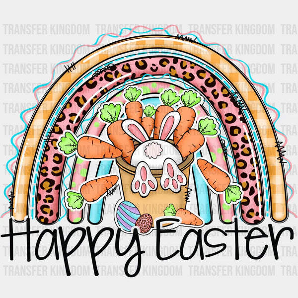 Happy Easter Carrots Rainbow Design - DTF heat transfer