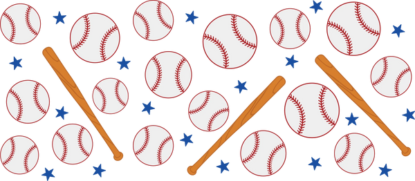 Baseball UV DTF Cup Wrap Stickers – Sporty & Durable Designs – Transfer ...