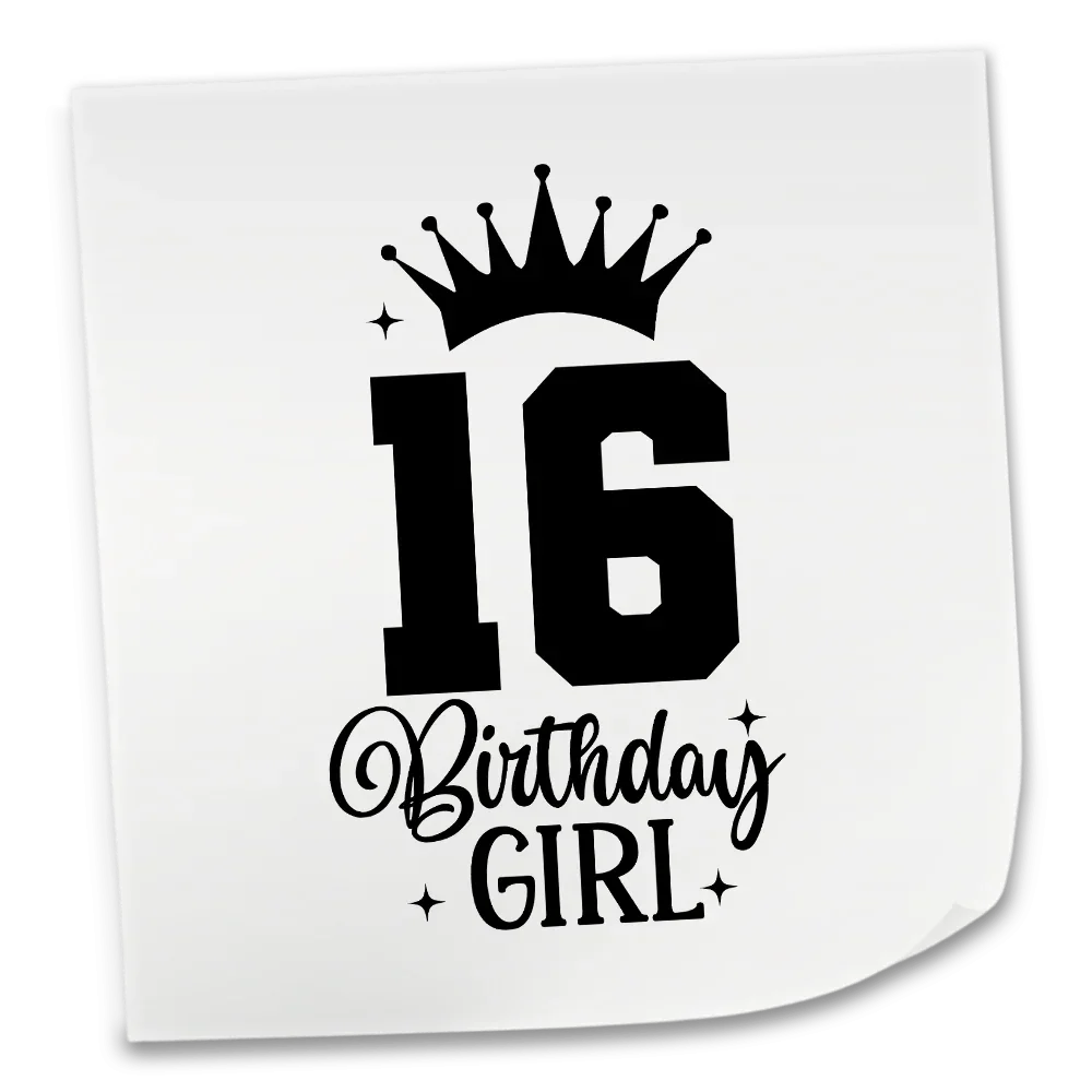 Sweet 16 DTF Transfers – Fun & Durable Birthday Designs – Transfer Kingdom
