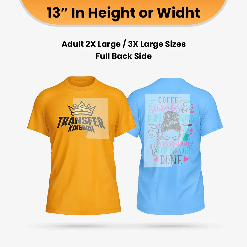 Custom DTF Transfers by Size