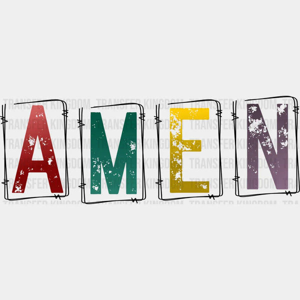 Amen Colorful Design - Christianity DTF Transfer