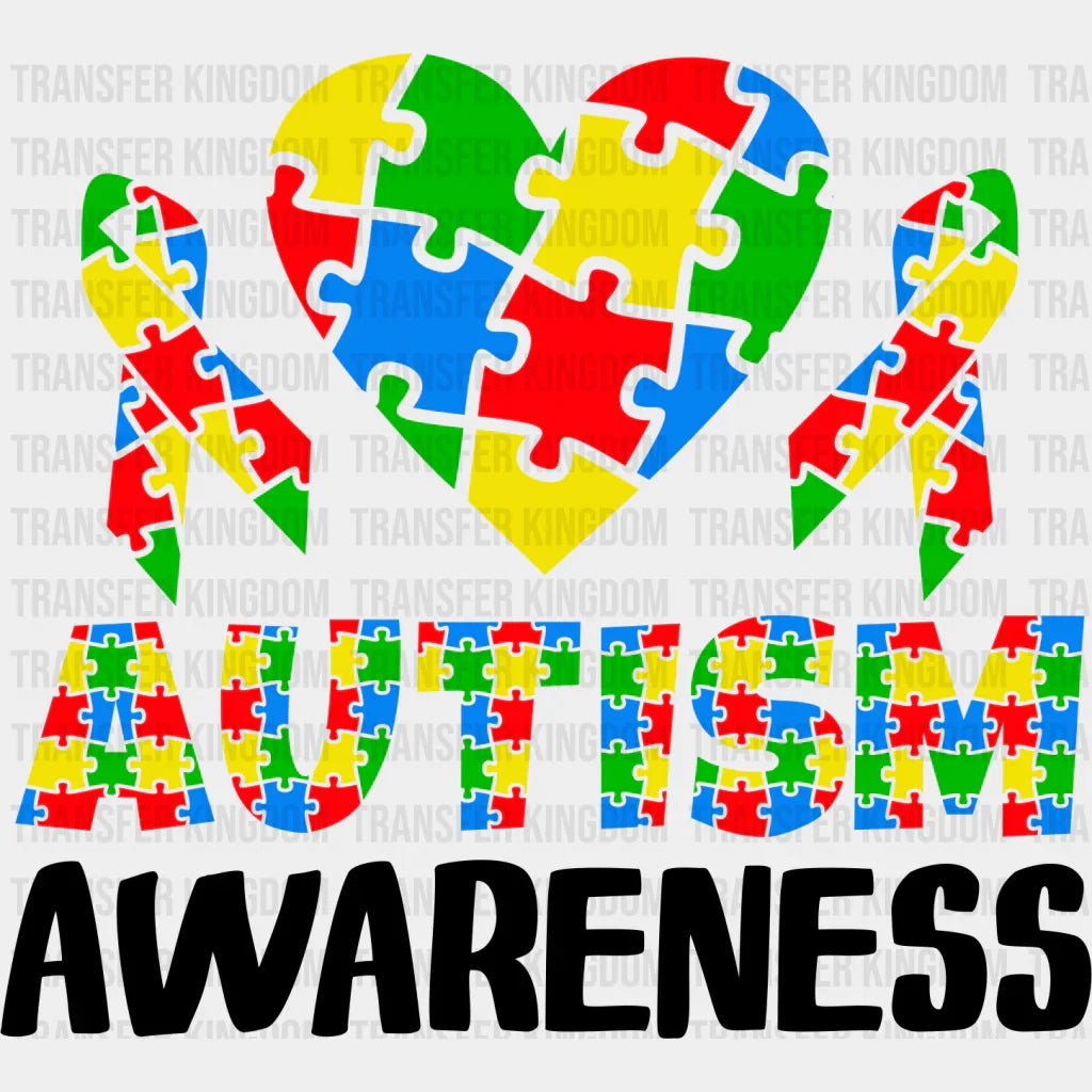 Autism Awareness heart design - DTF heat transfer