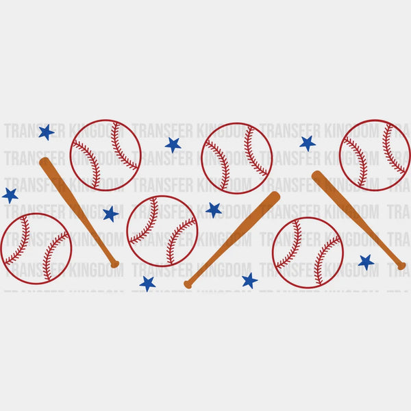 Baseball Bat Design - Baseball Cup Wrap UV Sticker Permanent UV DTF De