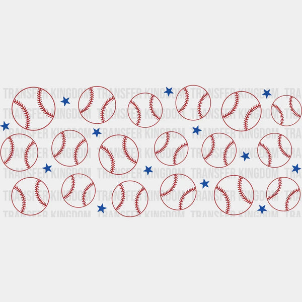 Baseball Red And Blue - Baseball Cup Wrap UV Sticker Permanent UV DTF ...