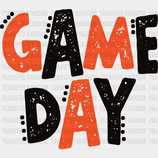 Black And Orange Game Day Design - Gameday DTF Heat Transfer