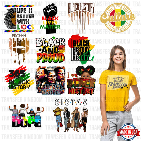Black History Month-BLM Premade Gang sheet - 12 PCS 10 INCH (Version 4)