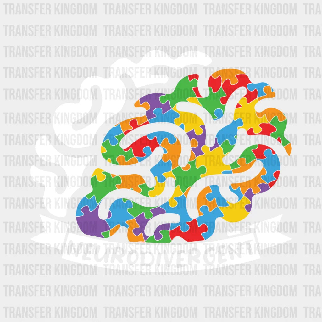 Brain Neurodiversity Autism Awareness Design - DTF heat transfer
