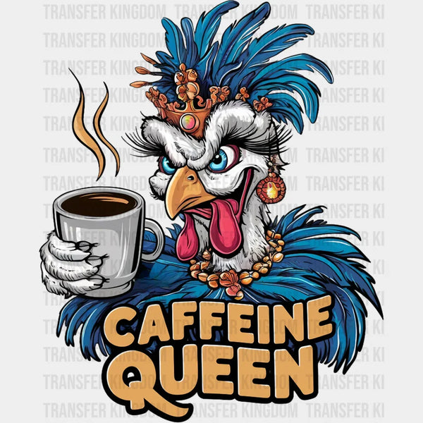 Caffeine Queen Bird Design - Coffee DTF Transfer