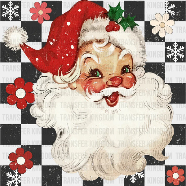 CHECKERED SANTA Christmas Design - DTF heat transfer – Transfer Kingdom