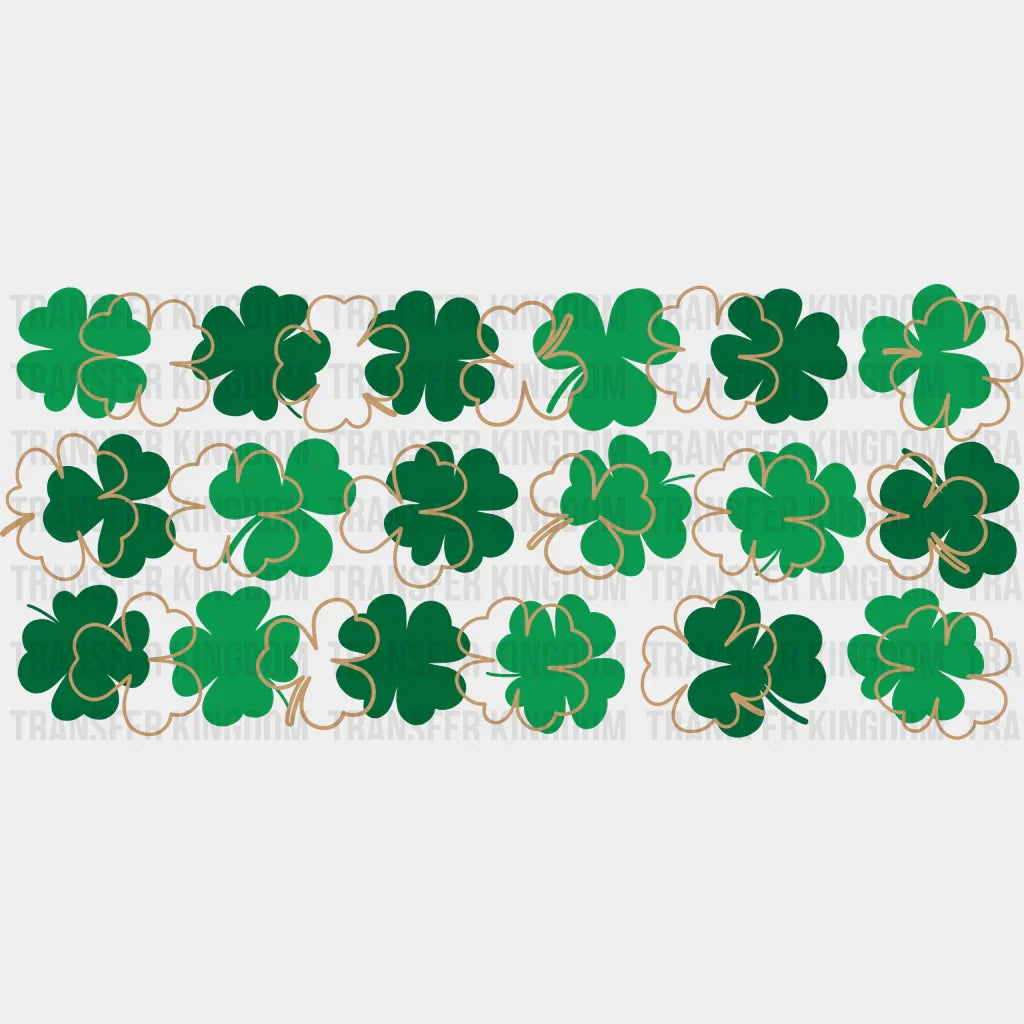 Clover Inverted Outline - St Patrick Cup Wrap UV Sticker Permanent UV ...