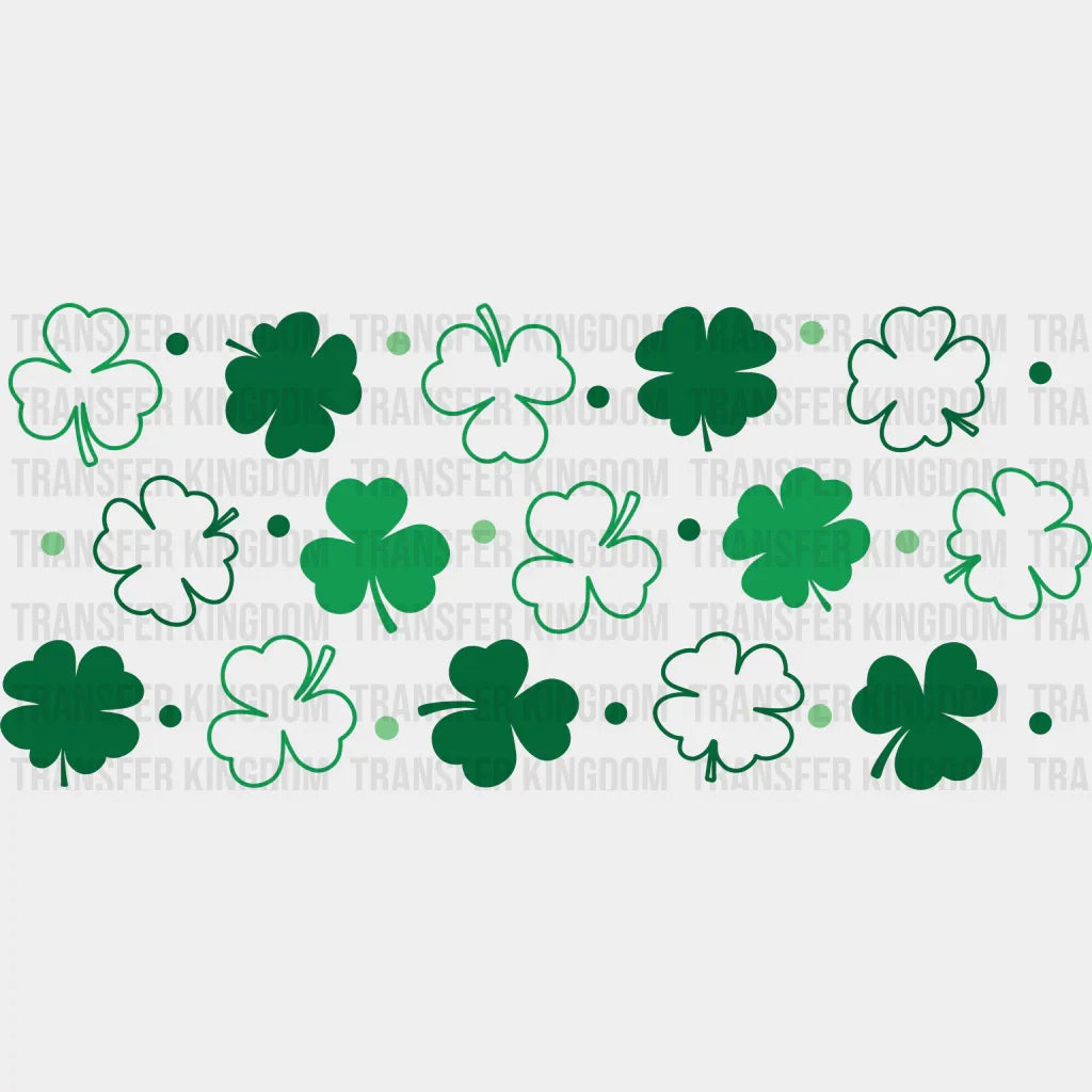Cloves Green Design - St Patrick Cup Wrap UV Sticker Permanent UV DTF Decal