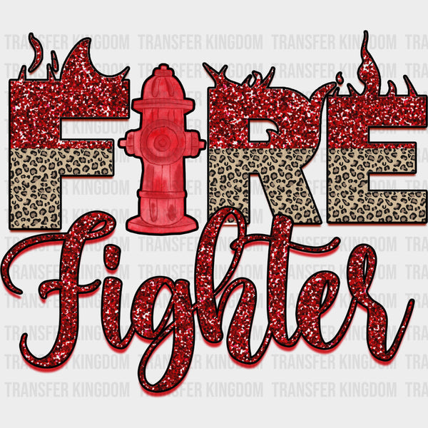 Fire Department DTF Transfers Leopard Print Red Sequin – Transfer Kingdom