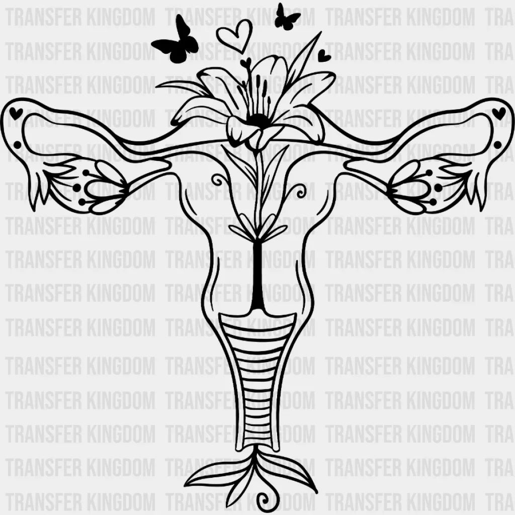 Floral Uterus Design - DTF heat transfer