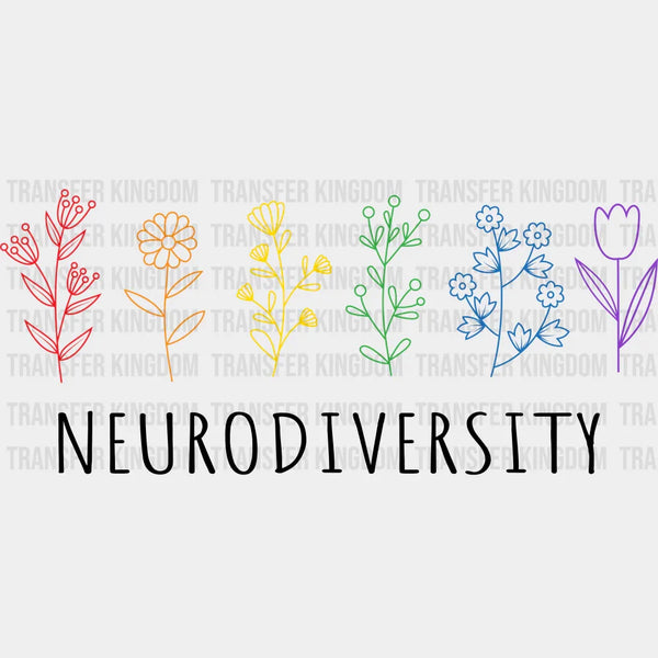 Flowers Neurodiversity Autism Awareness Design - DTF heat transfer