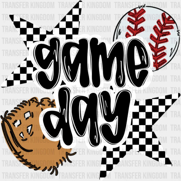 Game Day Checkered Stars Design - Baseball DTF Transfer – Transfer Kingdom