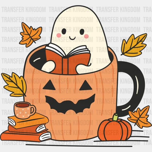 Ghost Reading Book In Mug - Halloween DTF Transfer – Transfer Kingdom
