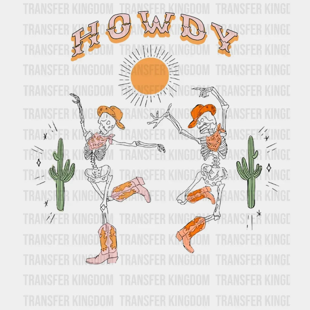 Howdy Dancing Skeletons Design - DTF heat transfer
