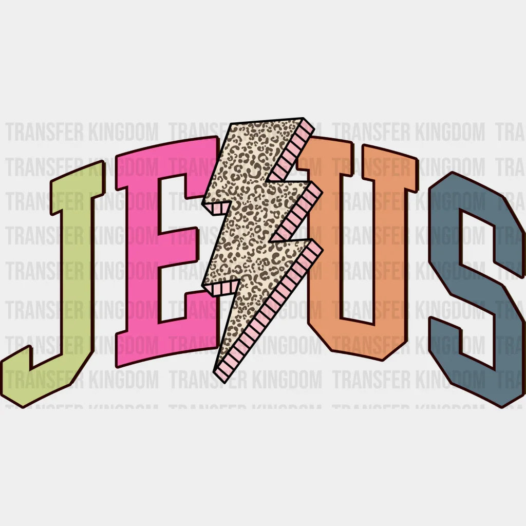 Jesus Lightning Bolt Design - Christianity DTF Heat Transfer
