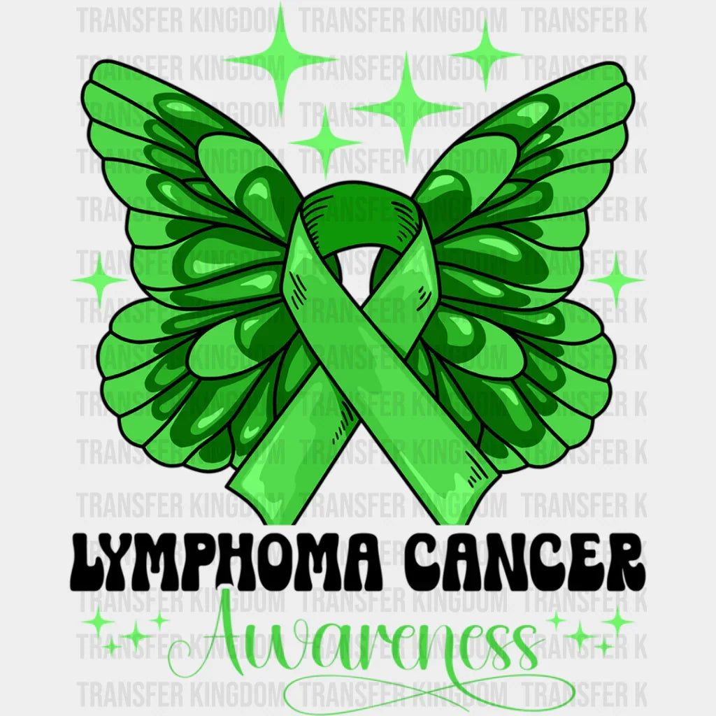 Lymphoma Butterfly Ribbon Design - Lymphoma DTF heat transfer