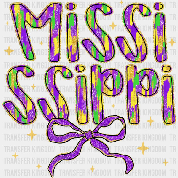 Mississippi Ribbon - Mardi Gras DTF Transfer