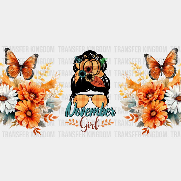 November Girl - Fall Cup Wrap UV Sticker Permanent UV DTF Decal ...