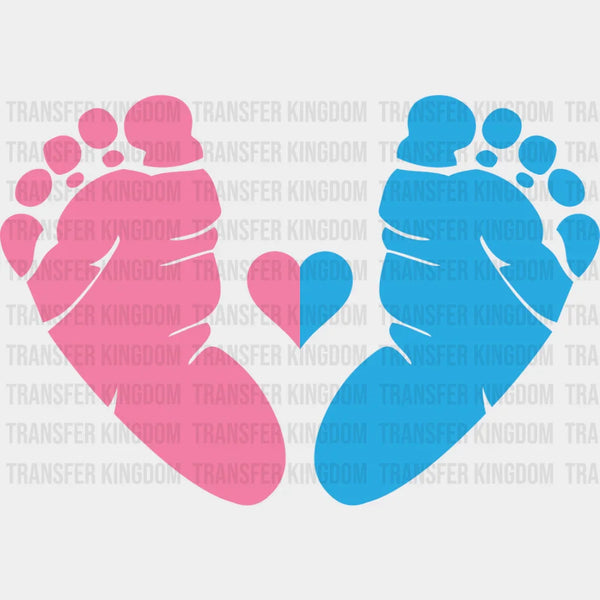 Pink And Blue Heart - Gender Reveal DTF Transfer – Transfer Kingdom