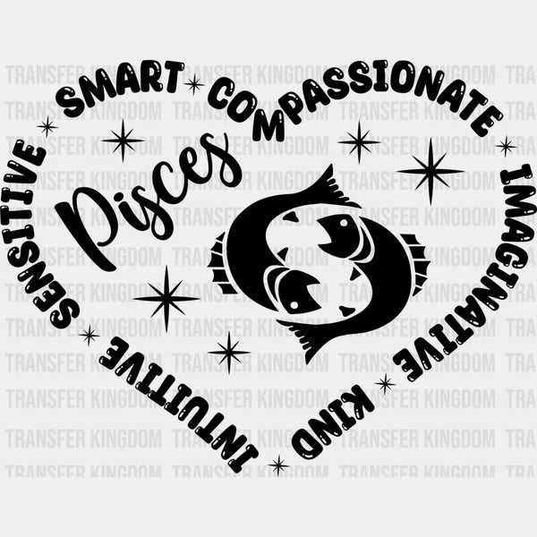 Pisces Heart Design - Zodiac & Horoscopes DTF heat transfer – Transfer ...