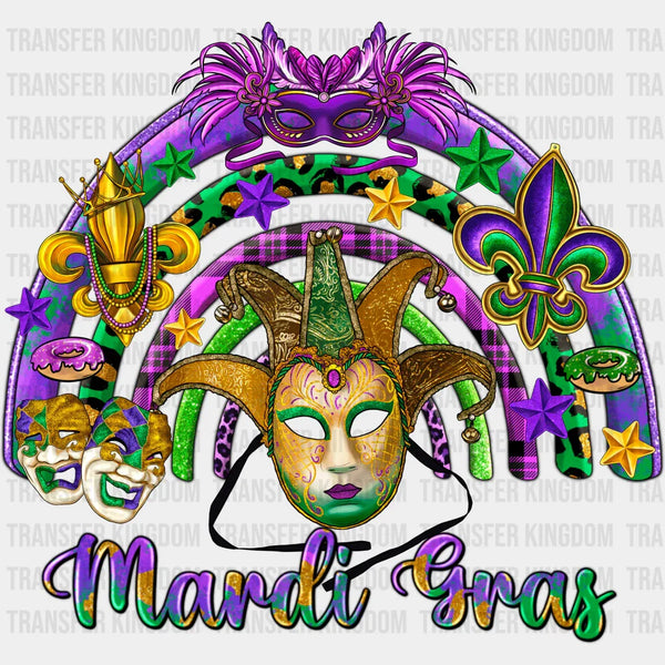 Rainbow Mardi Gras Design- Mardi Gras DTF heat transfer – Transfer Kingdom