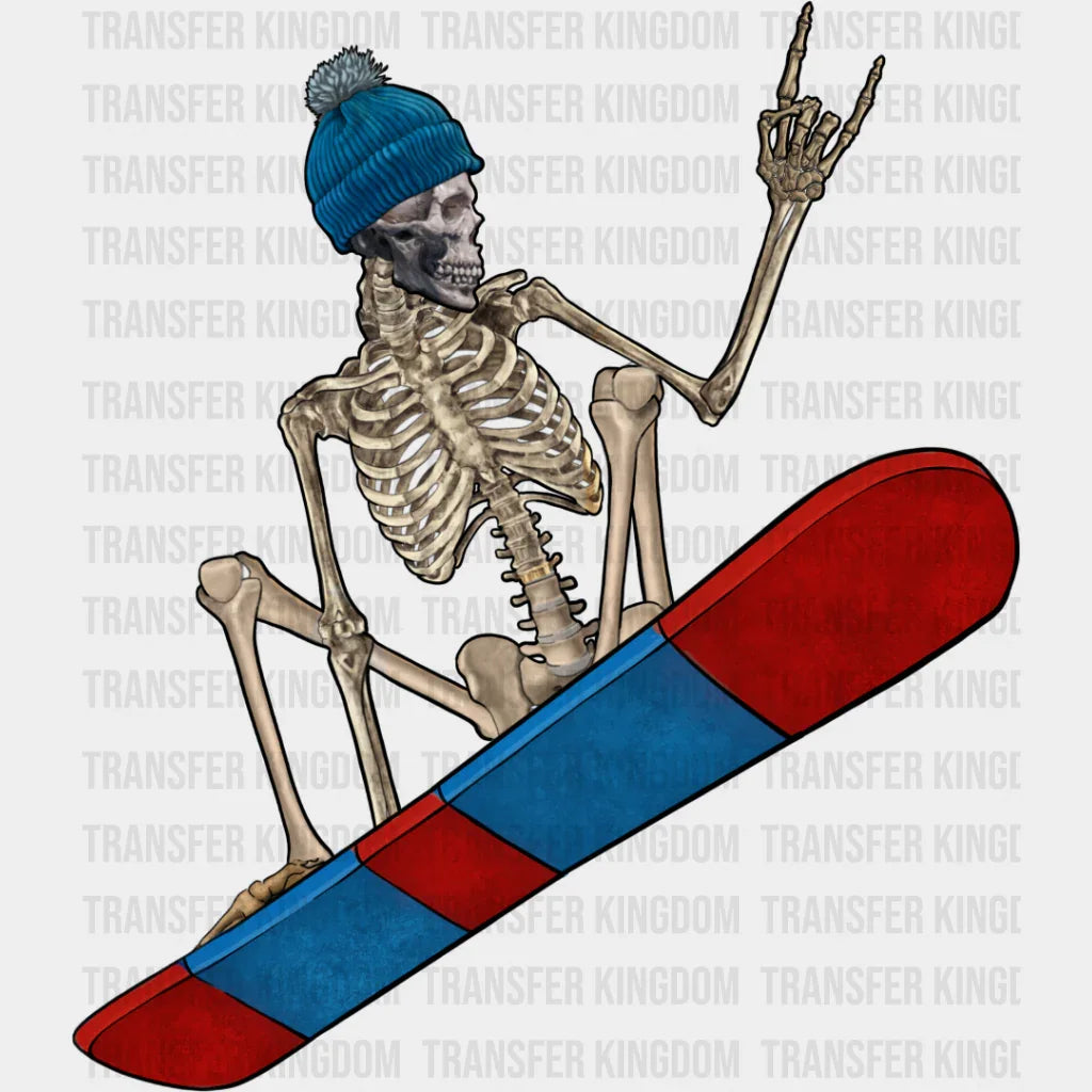 Skeleton Snowboard Design - Skeleton Iron On DTF Transfer