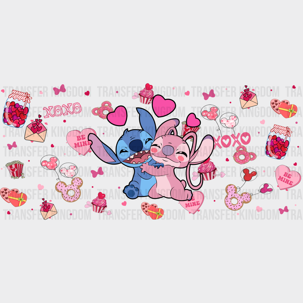 Stitch And Angel Hug - Valentine's Day Cup Wrap UV Sticker Permanent UV ...