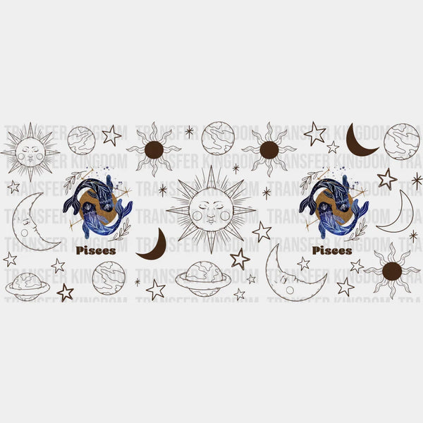 Sun And Moon Pisces Sign - Zodiac Cup Wrap UV Sticker Permanent UV DTF ...
