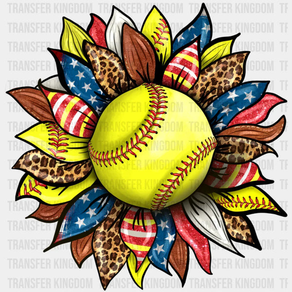 Sunflower Softball Design - Softball DTF Heat Transfer