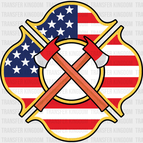Two Axes US Flag Design Fire Department DTF Transfers – Transfer Kingdom