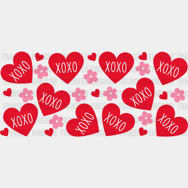XOXO Red Hearts And Flowers - Valentine's Day Cup Wrap UV Sticker Perm ...