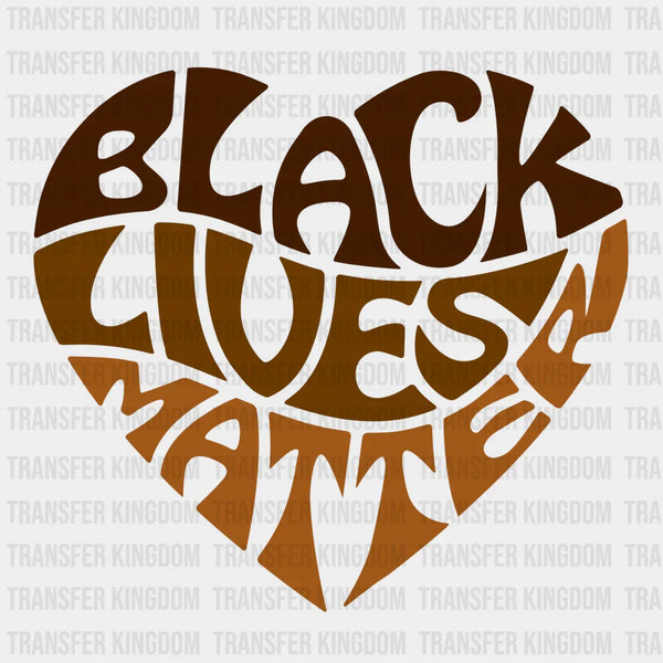 Black Lives Matter Brown Heart Design - BLM design DTF heat transfer