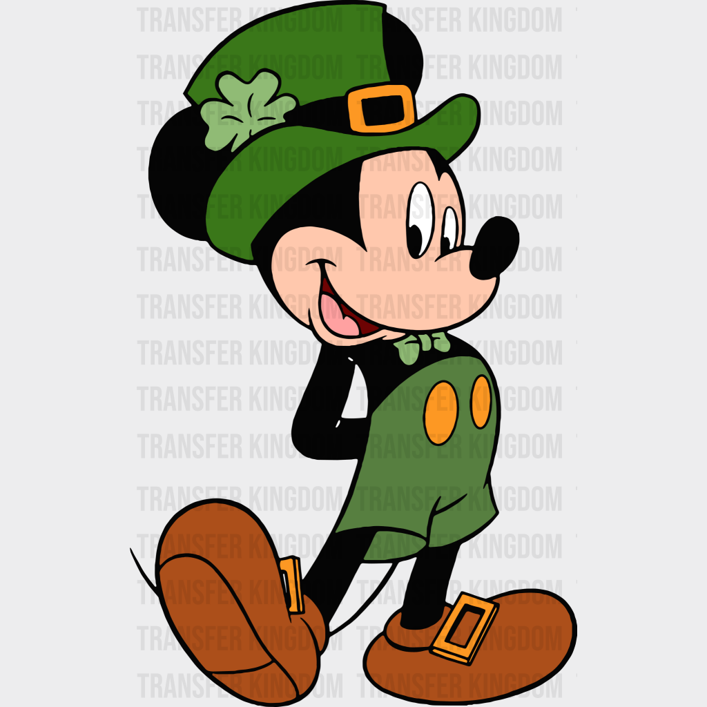Disney Mickey Smiling St. Patrick's Day Design - DTF heat transfer