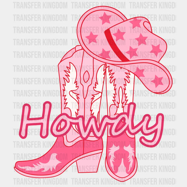 Howdy Boots and Hat - Rodeo Houston DTF Transfer