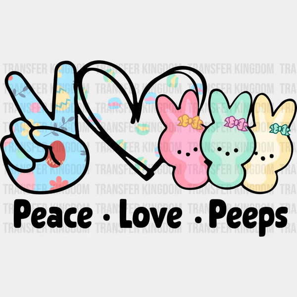 Peace-Love-Peeps Easter Heart Design- DTF heat transfer