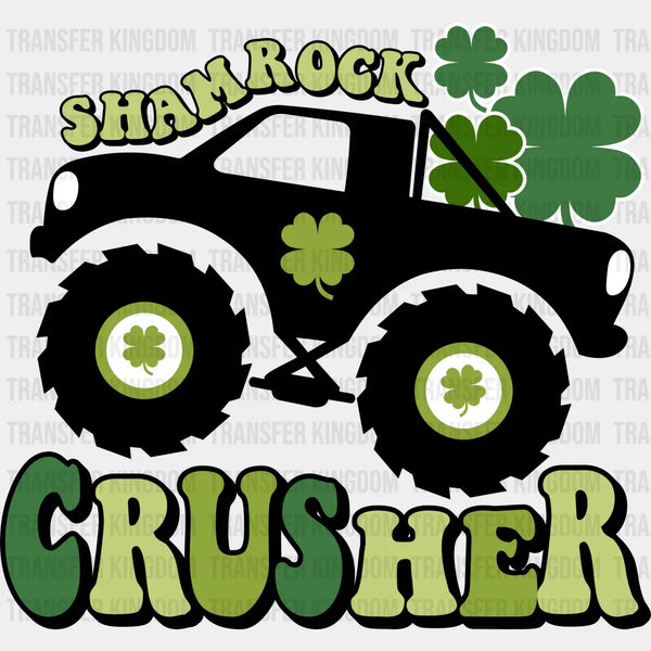 Shamrock Crusher Black Monster Truck St. Patrick's Day Design - DTF he ...